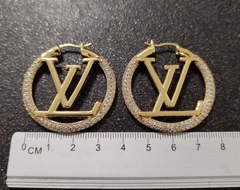 Vintage Louis Vuitton Gold Classic LV Hoop Earrings - Etsy