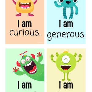 100 Printable Monster Theme Affirmation Cards for Kids - Etsy