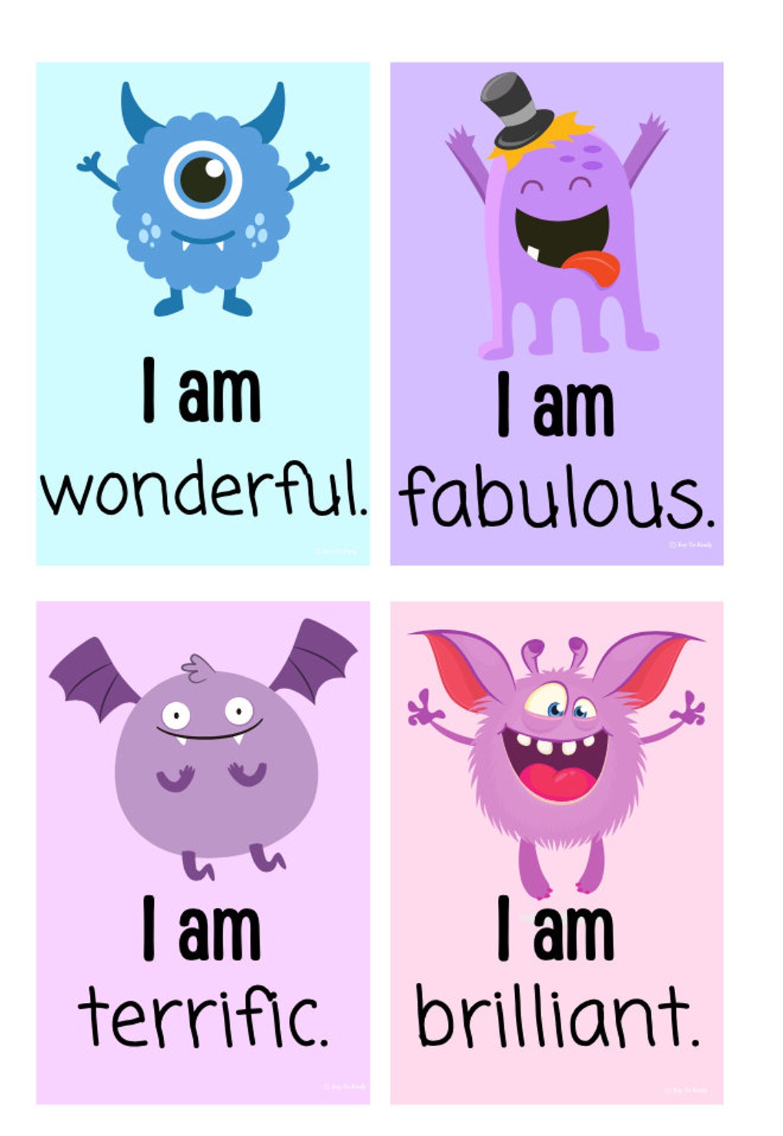 100 Printable Monster Theme Affirmation Cards for Kids - Etsy