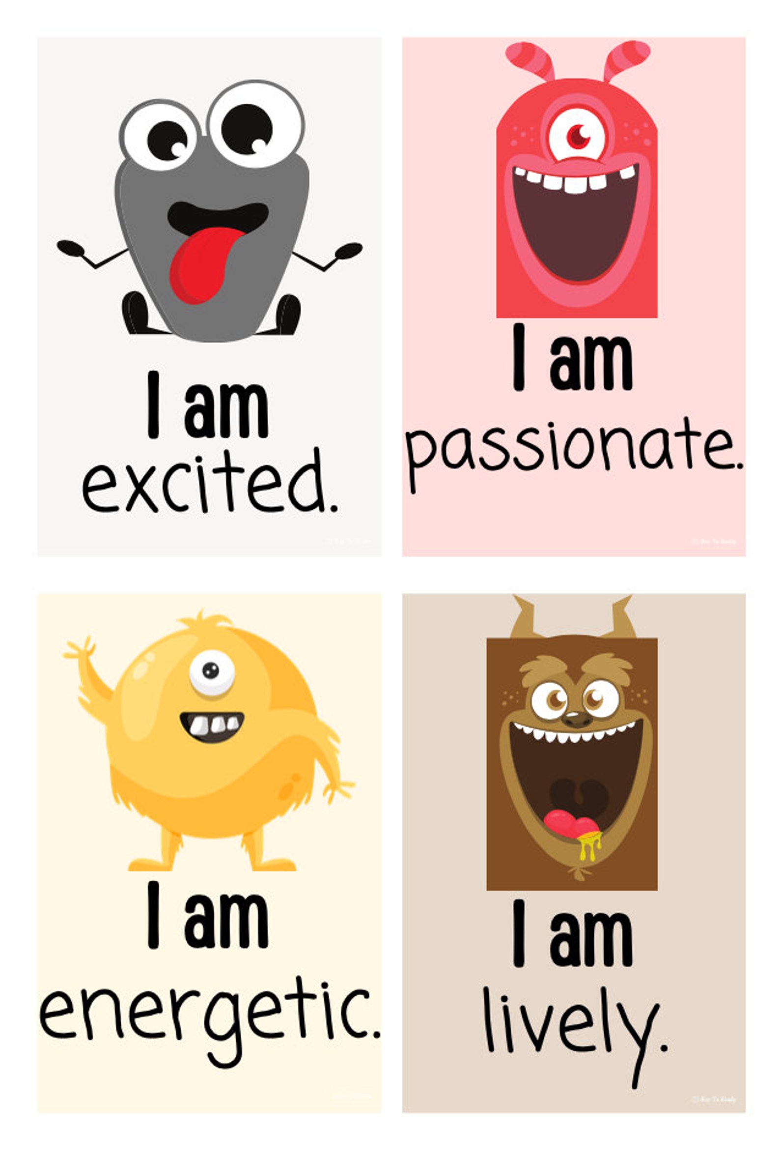 100 Printable Monster Theme Affirmation Cards for Kids - Etsy