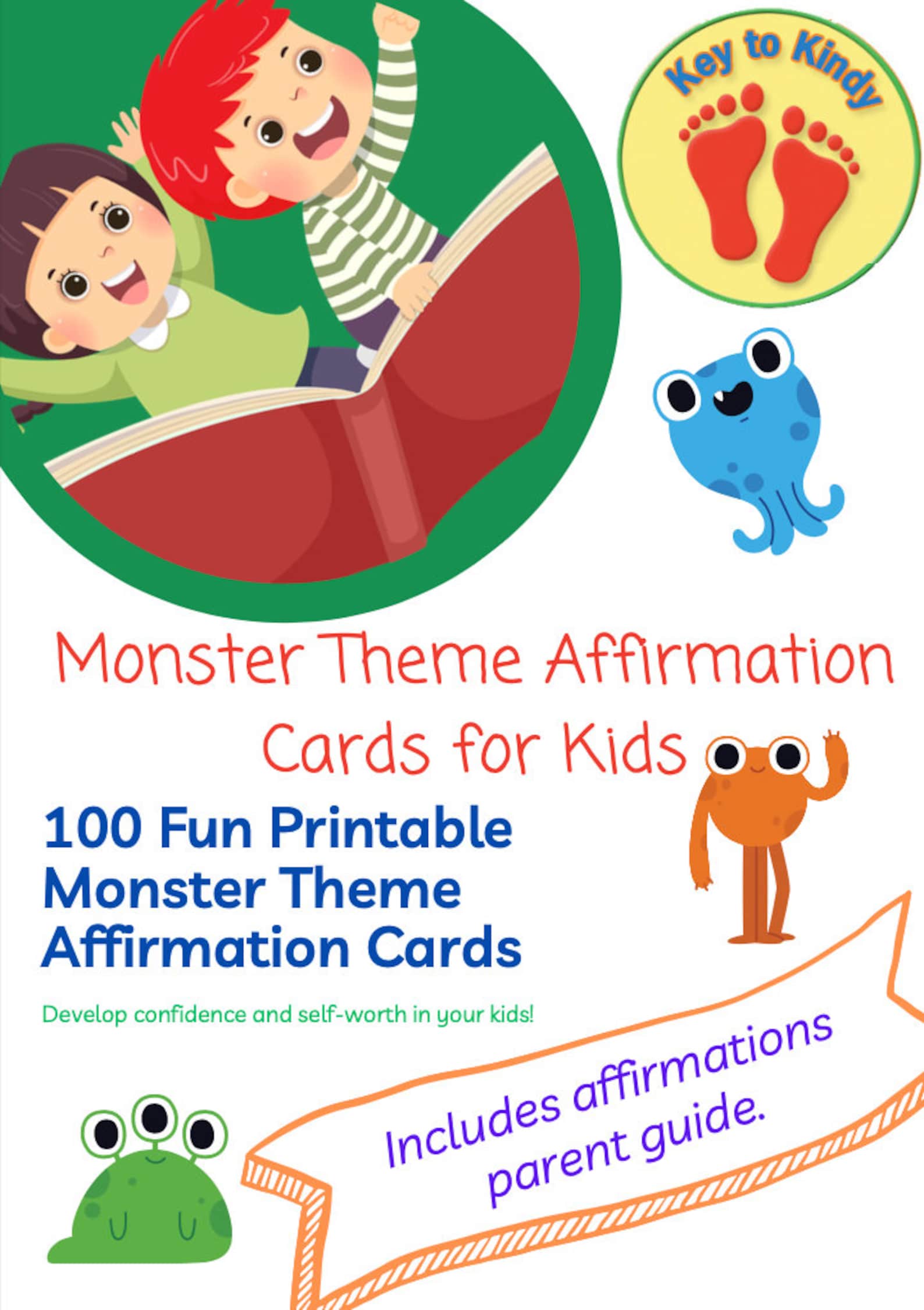 100 Printable Monster Theme Affirmation Cards for Kids - Etsy