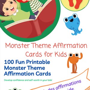 100 Printable Monster Theme Affirmation Cards for Kids - Etsy