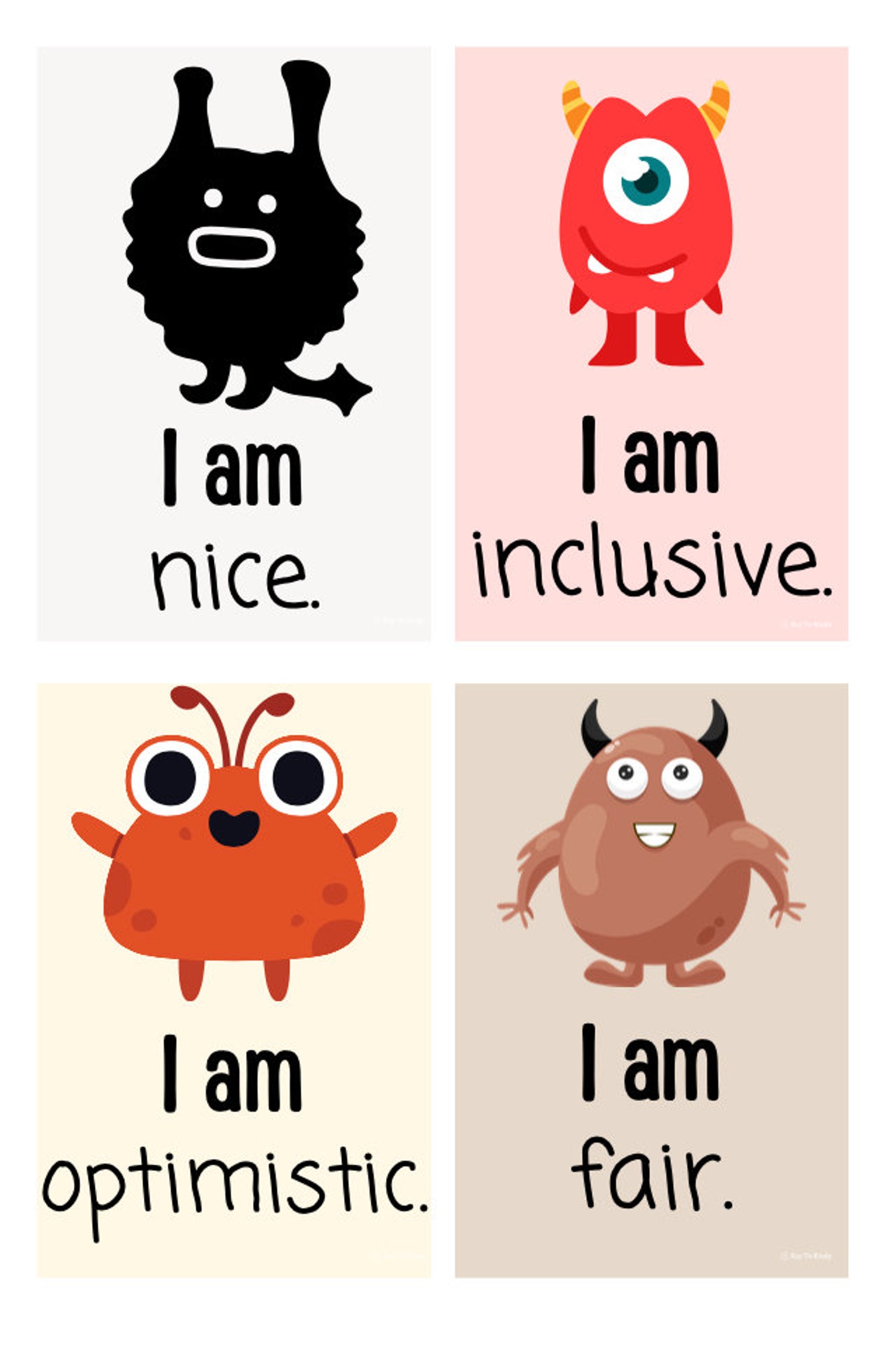 100 Printable Monster Theme Affirmation Cards for Kids - Etsy