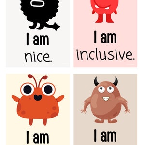 100 Printable Monster Theme Affirmation Cards for Kids - Etsy