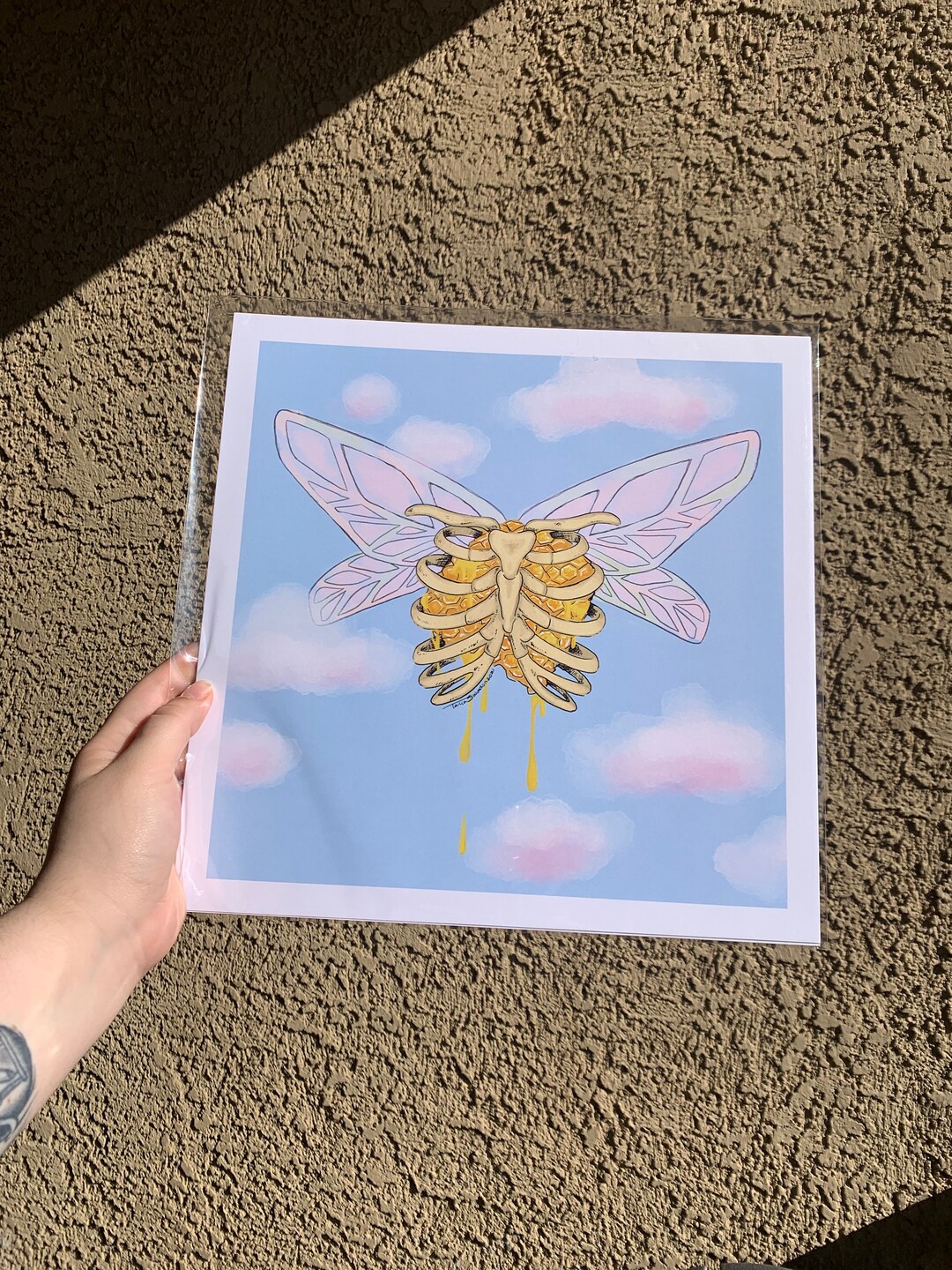 Pastel Goth Art Print, Pastel Goth Art, Bone Art, Fantasy Art, Macabre ...