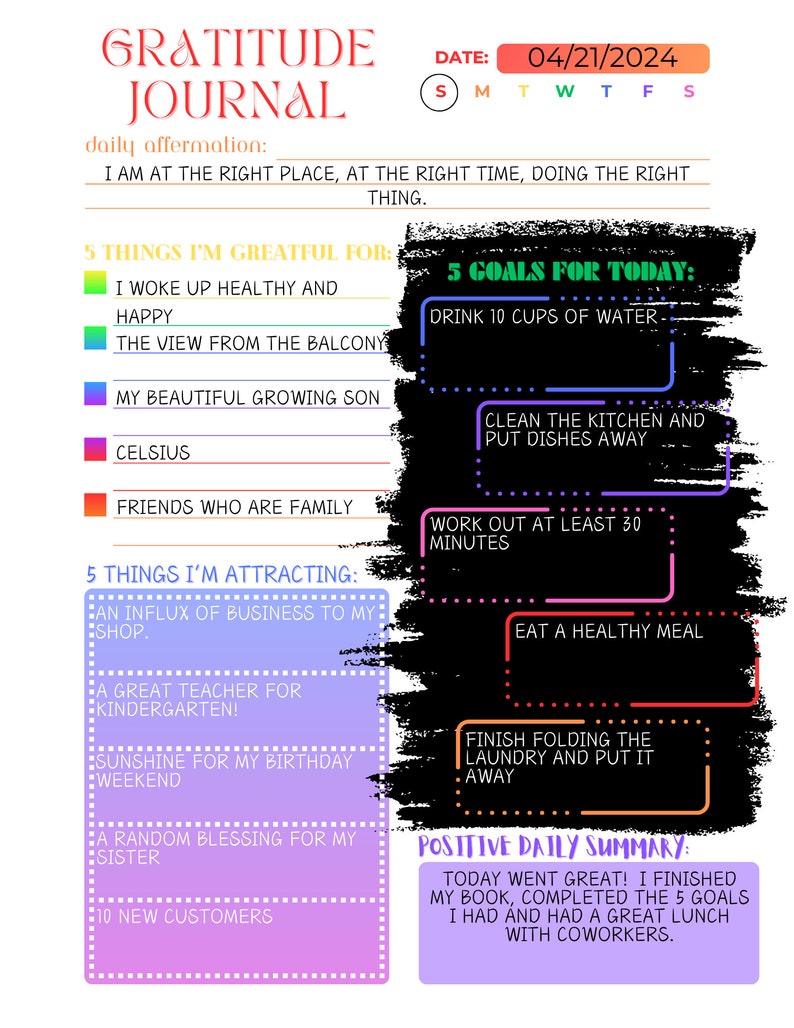 Gratitude Journal Printable - Etsy