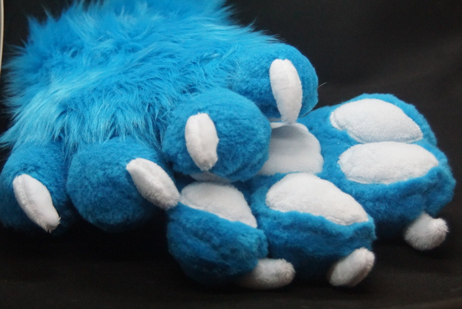 Blue Puffy Paws Fursuit Furry Fursona Costume Handpaws 4-finger Toony ...