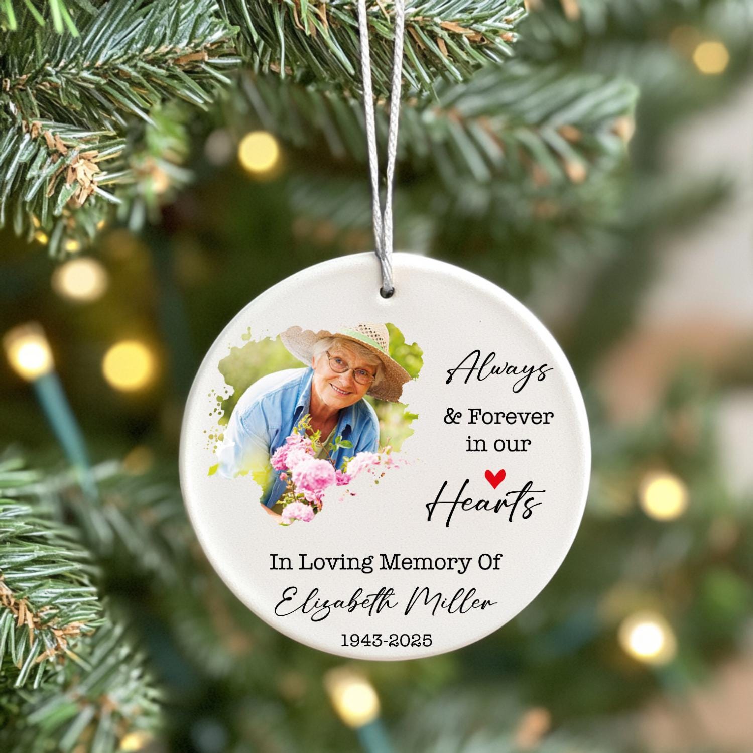 In Loving Memory Ornament, Personalized Memorial Keepsake, Custom Photo ...