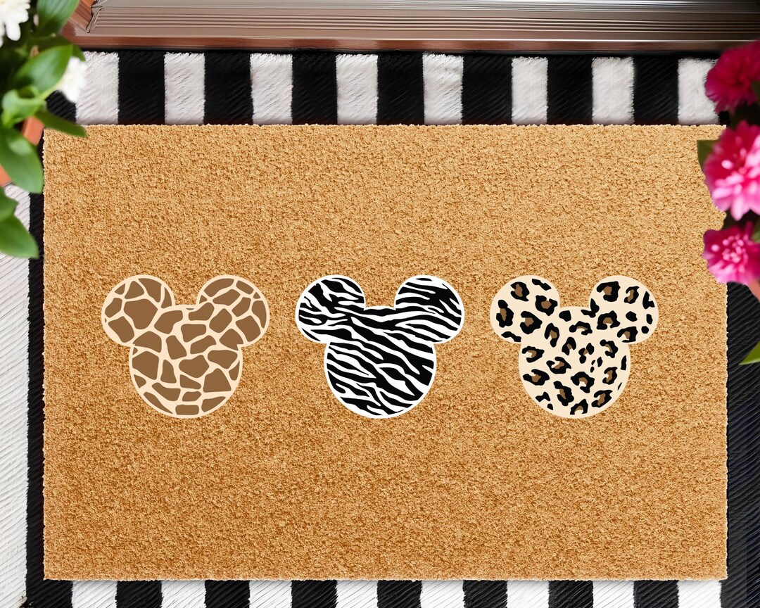 Safari Mickey Disney Doormat, Animal Kingdom Family Trip Welcome Mat ...