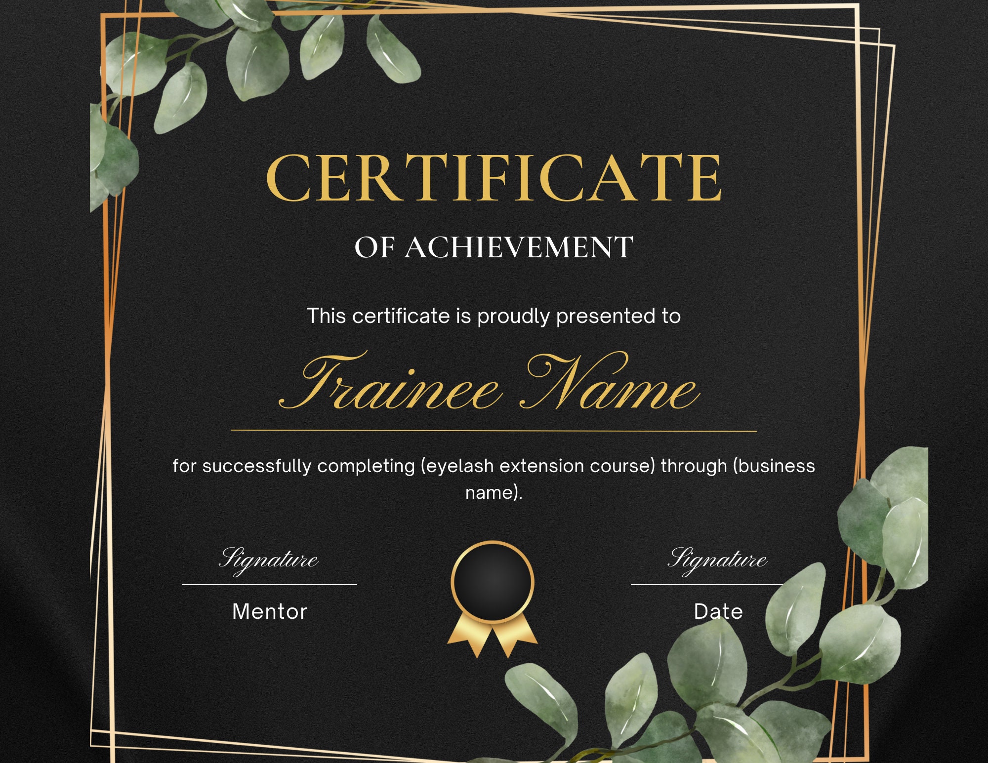 Gold Luxury Certificate - Etsy