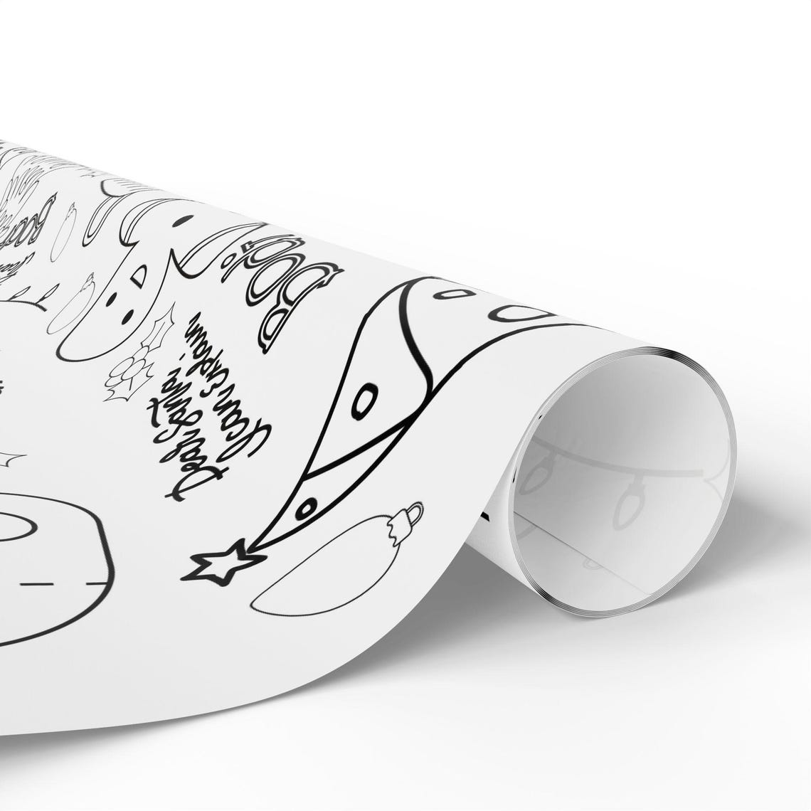 Custom Name Christmas Coloring Page Wrapping Papers for Holidays, Kids ...