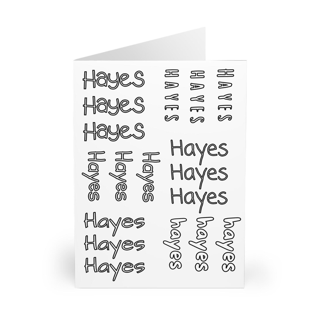 Coloring Page Custom Name Greeting Cards (5 Pack), DIY Activity ...