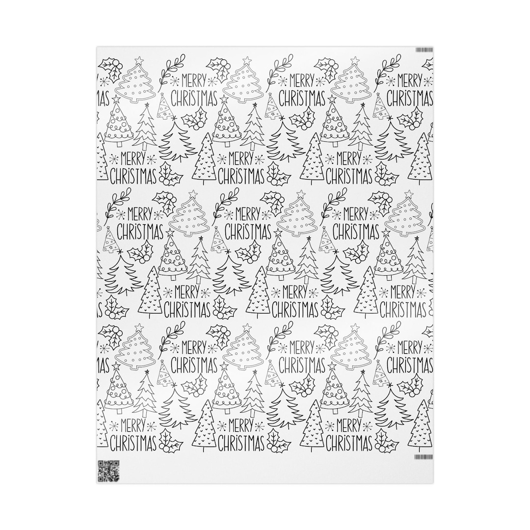 Coloring Page Wrapping Papers for Holidays, Kids Crafts, Gift Wrapping ...