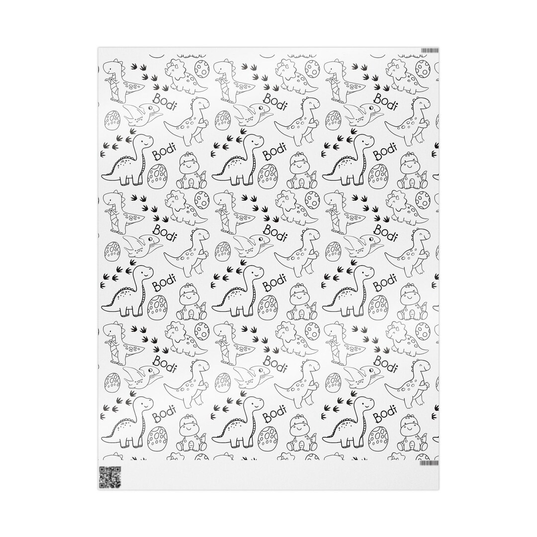Coloring Page Wrapping Papers for Holidays, Kids Crafts, Gift Wrapping ...