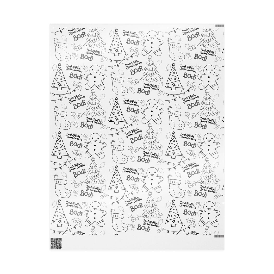 Custom Name Christmas Coloring Page Wrapping Papers for Holidays, Kids ...