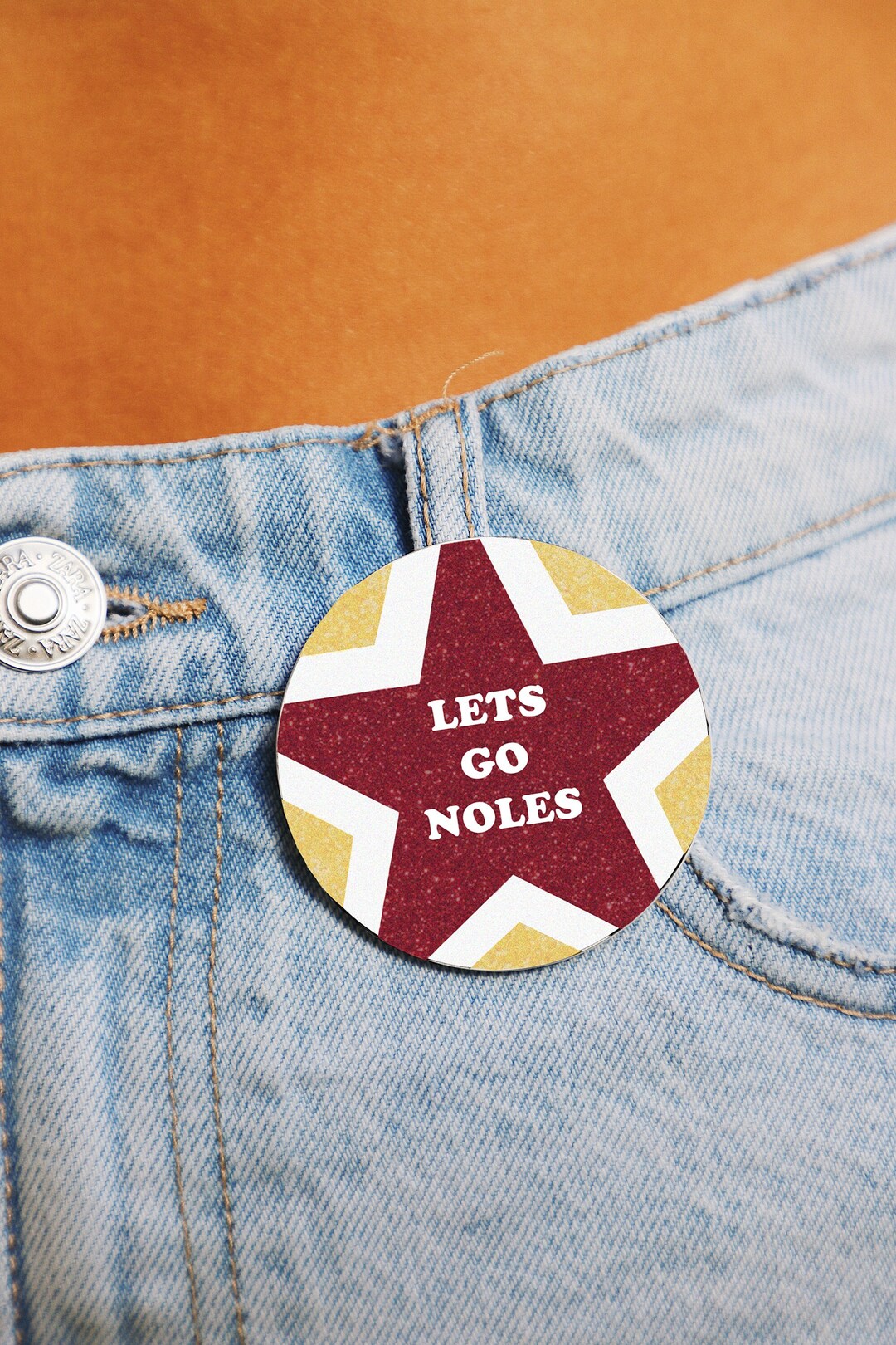 FSU Game Day Button Lets Go Noles Star - Etsy