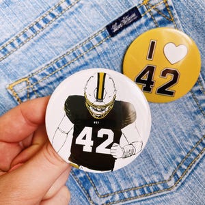 Custom Game Day Button Football Jersey Number I Heart Football Player ...