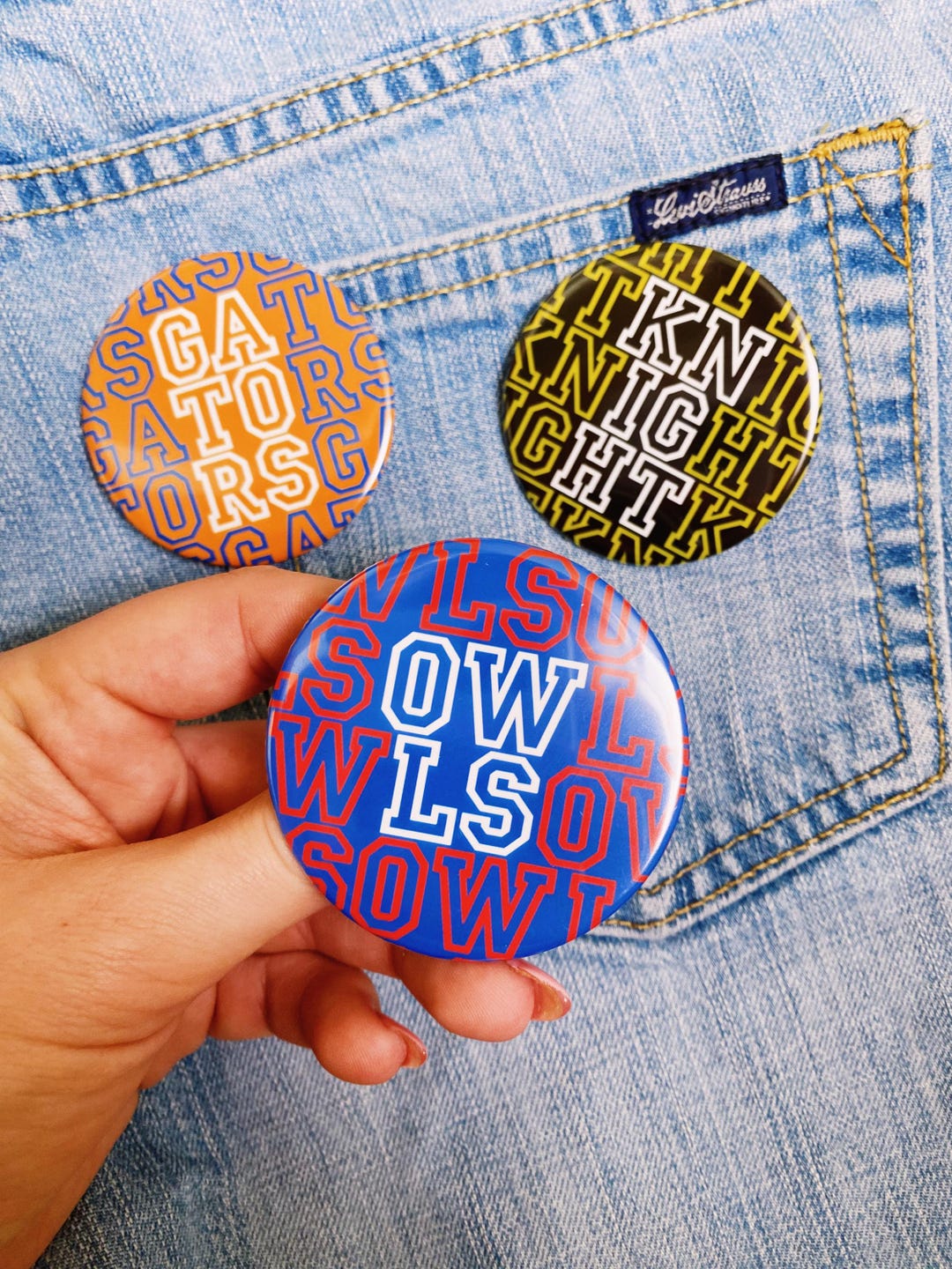 Custom College Game Day Buttons UCF FAU UF - Etsy