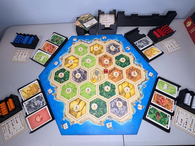 Catan 6th Edition Organizer Insert | Base Game + 5–6 Player Expansion ...