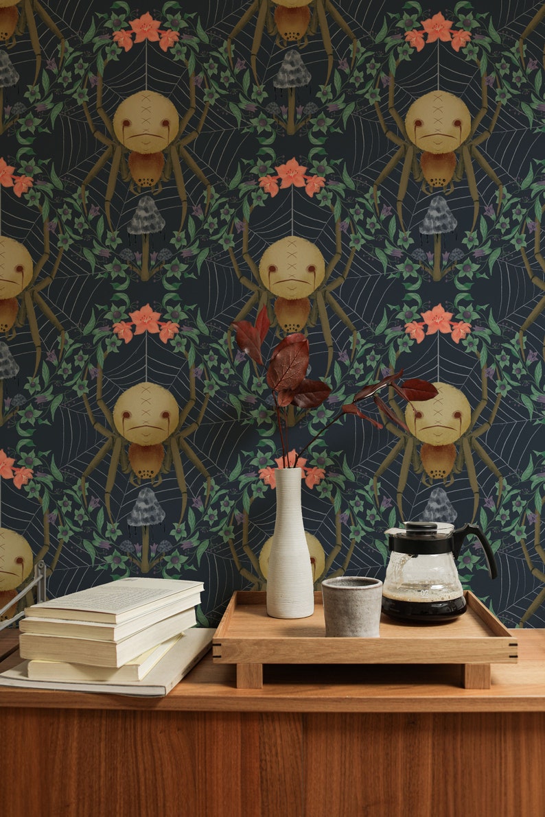 Gothic Voodoo Spider Removable Wallpaper for Moody Cottage Decor - Etsy