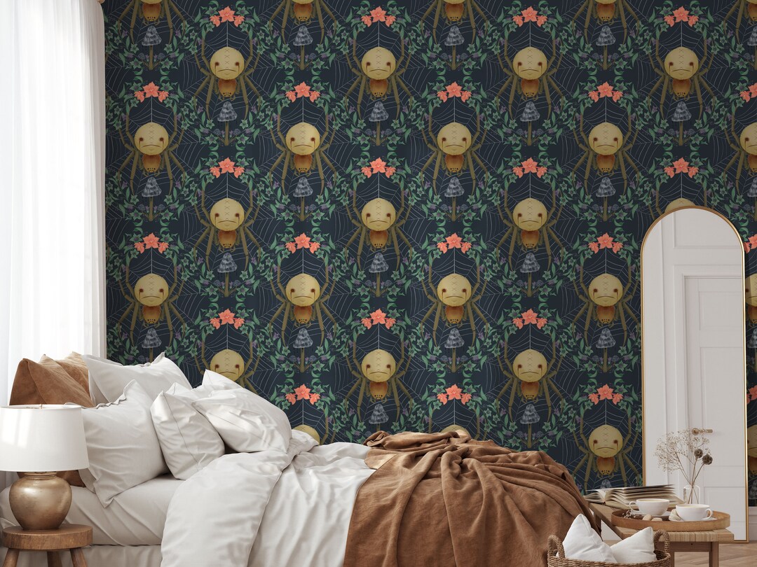 Gothic Voodoo Spider Removable Wallpaper for Moody Cottage Decor - Etsy