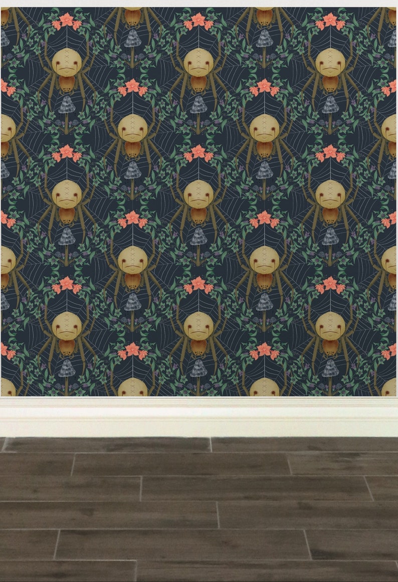 Gothic Voodoo Spider Removable Wallpaper for Moody Cottage Decor - Etsy