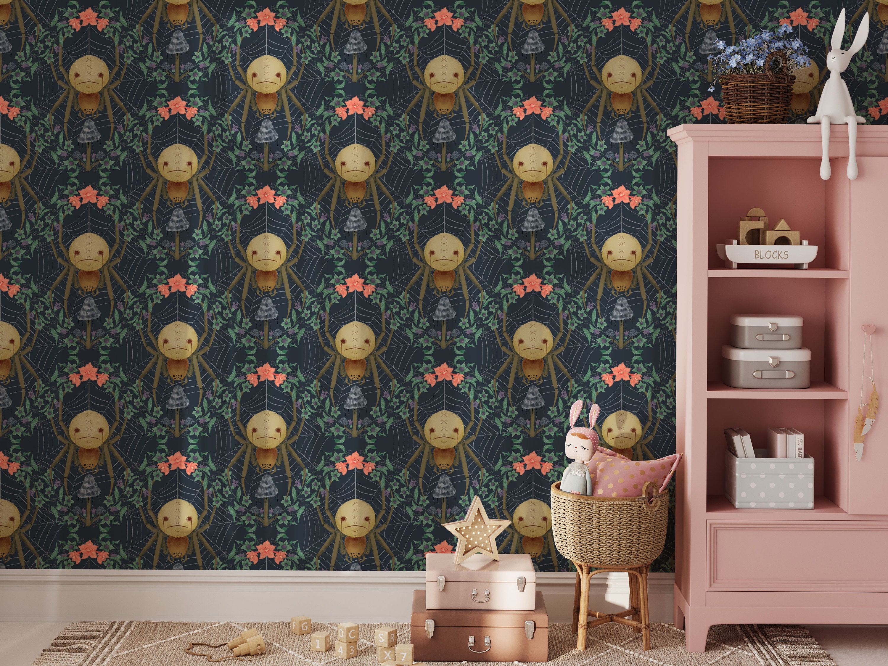 Gothic Voodoo Spider Removable Wallpaper for Moody Cottage Decor - Etsy