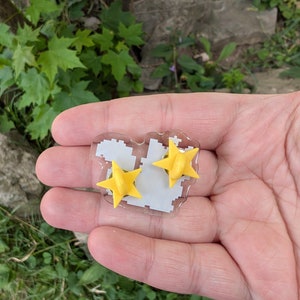 Kawaii Cat Pixel Art Acrylic Pin Glitter Epoxy Pixel Cat Cute Kitty ...