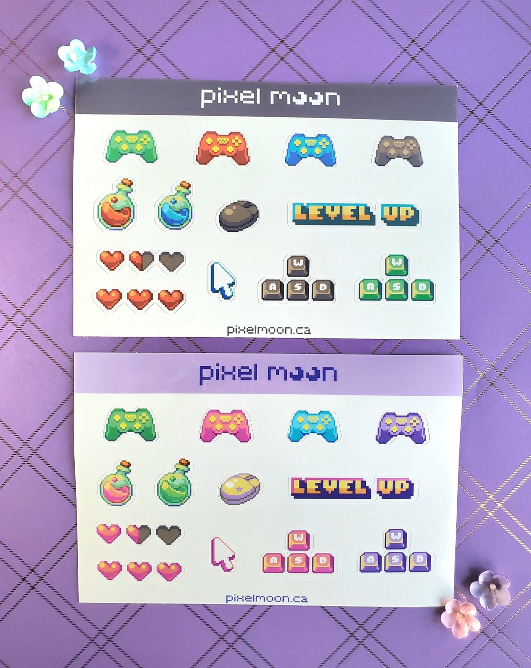 Pixel Art Gamer Chic Sticker Sheet | Pastel | Dark | Vinyl Video Game ...
