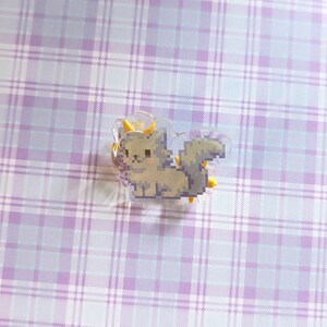 Kawaii Cat Pixel Art Acrylic Pin Glitter Epoxy Pixel Cat Cute Kitty ...
