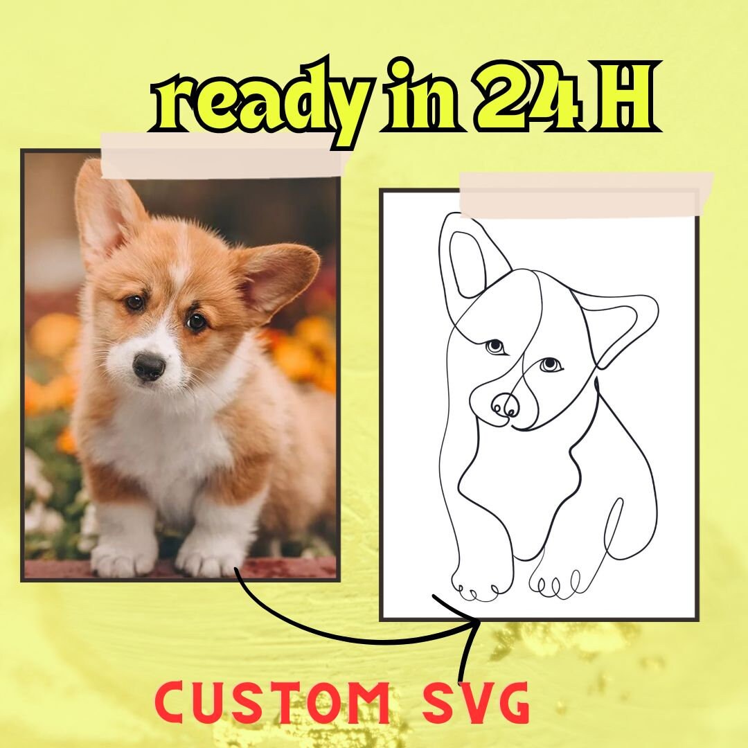 Сustom Dog Line Art, Tattoo Line Art, Custom Dog Portrait,custom Line ...