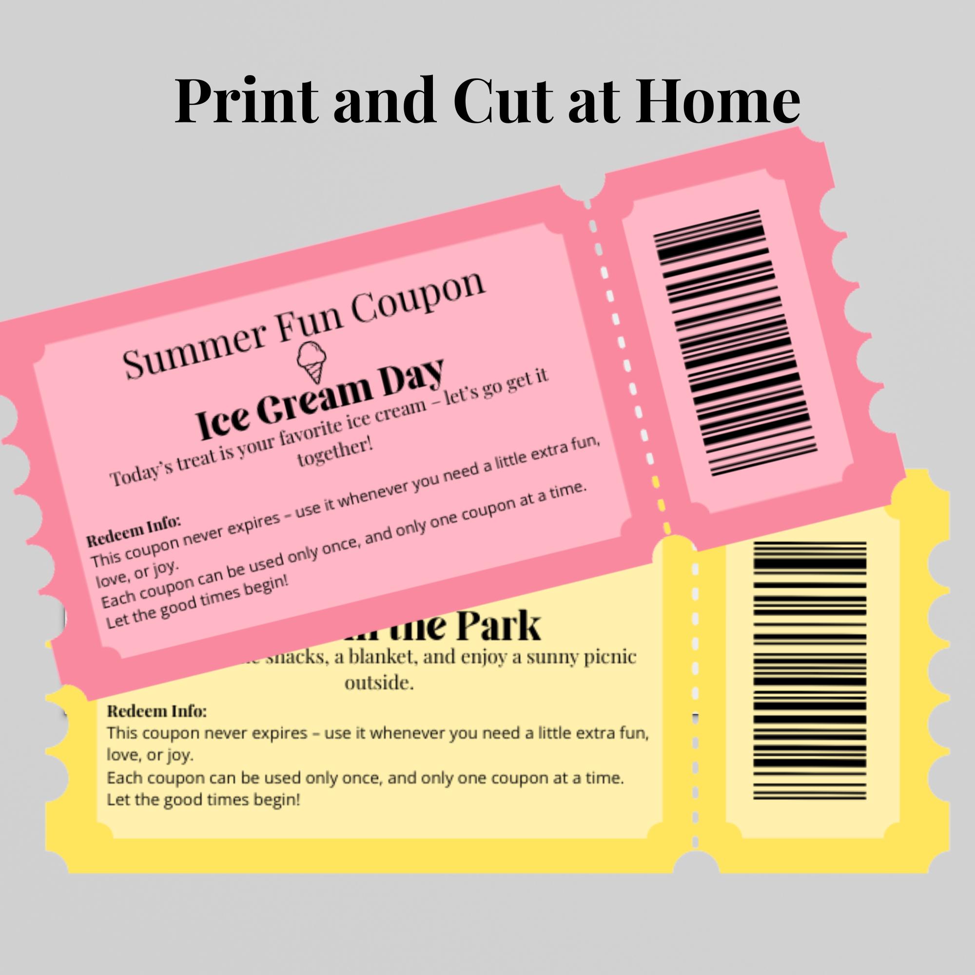 Printable Summer Fun Coupon Book for Kids Screen-free Activities Summer ...