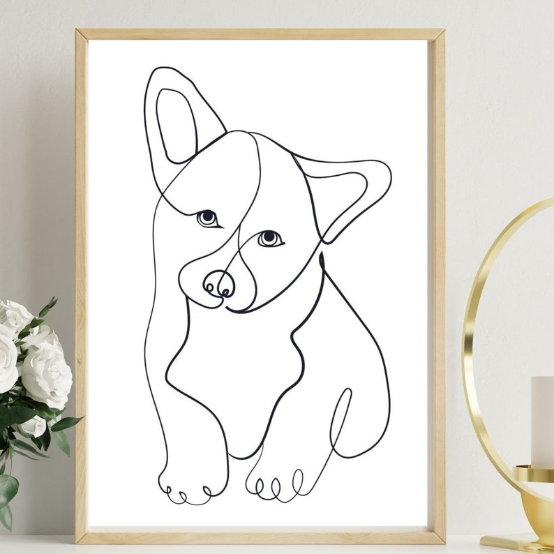 Сustom Dog Line Art, Tattoo Line Art, Custom Dog Portrait,custom Line ...