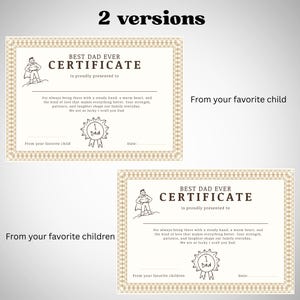 Dad Ever Certificate, Father's Day Printable Gift (PDF) - Etsy