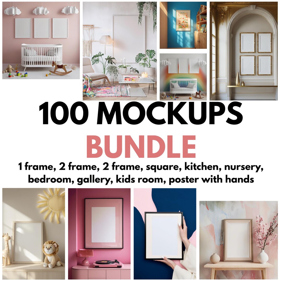 100 Frames Mockup Bundle Set Mega Bundle Frames Mockup Wall Mockup ...