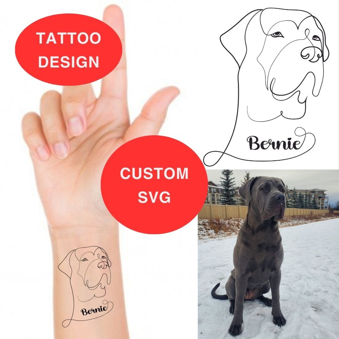 Custom Tattoo Design, Сustom Dog Line Art, Tattoo Line Art, Custom Dog ...