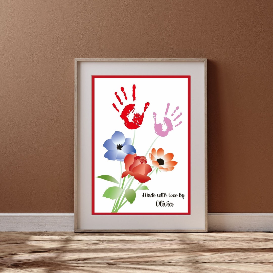 Mothers Day Handprint,mothers Day Art,grandma Gift,personalised Mum ...