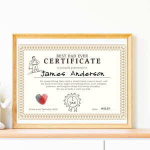 Dad Ever Certificate, Father's Day Printable Gift (PDF) - Etsy
