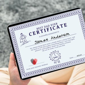 Dad Ever Certificate, Father's Day Printable Gift (PDF) - Etsy