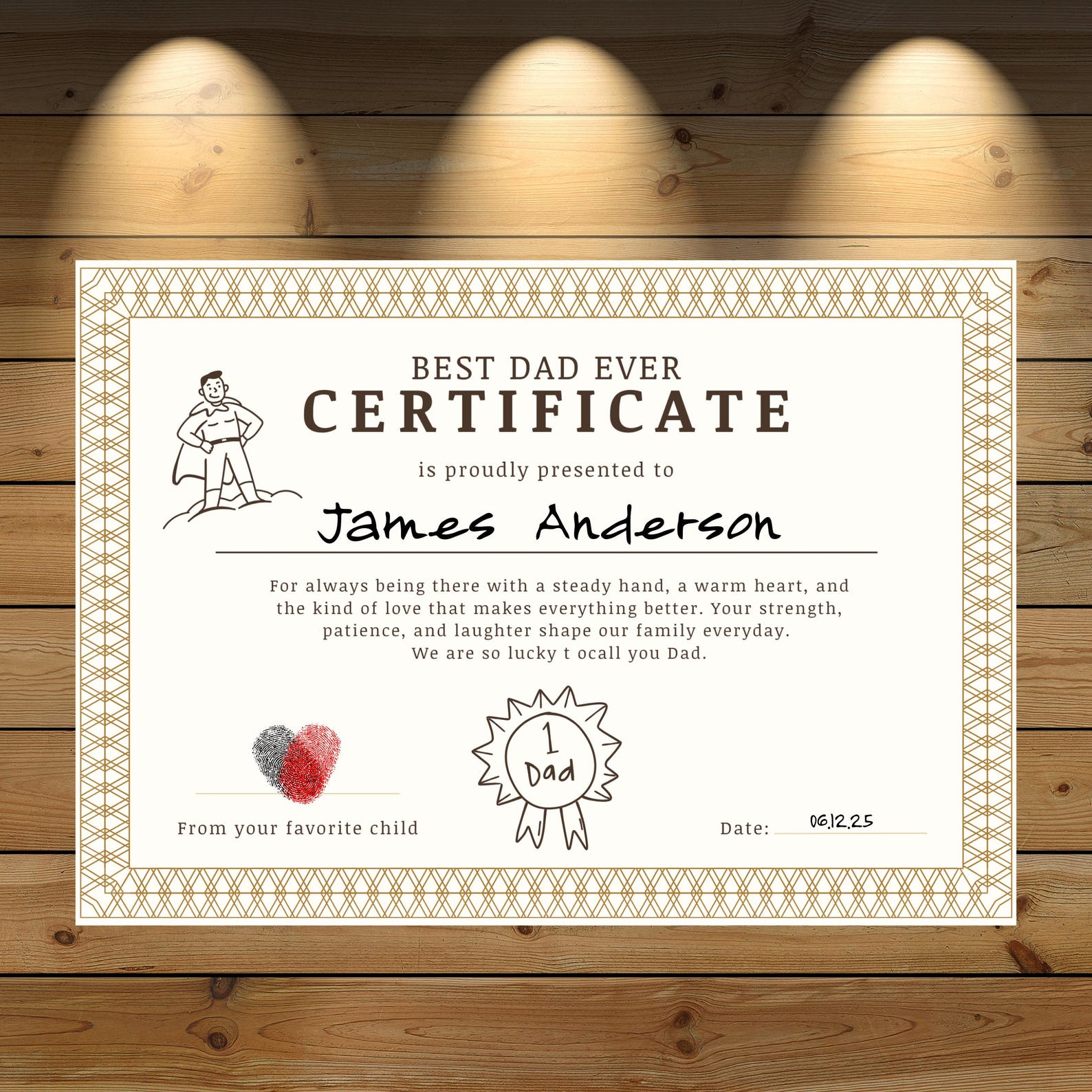 Dad Ever Certificate, Father's Day Printable Gift (PDF) - Etsy