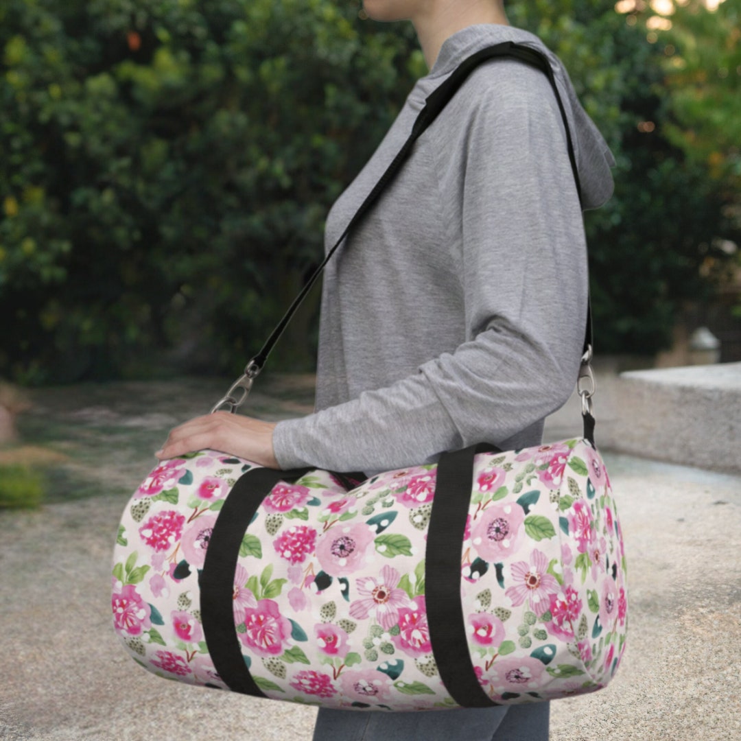 Floral Customized Duffel Bag, Name Floral Dance Bag, Personalized ...