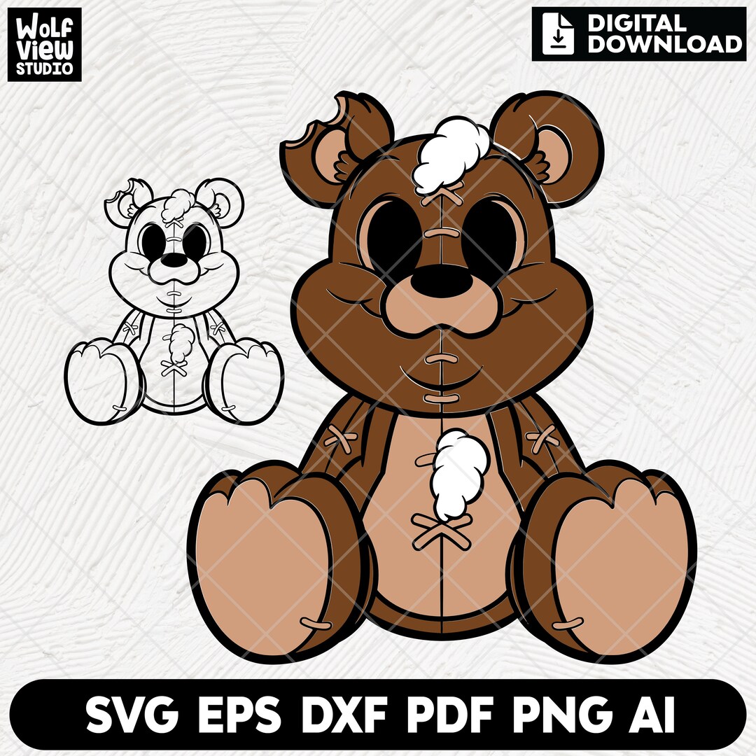 Distressed Teddy Bear SVG, PNG, Cut Files (digital Download) - Etsy