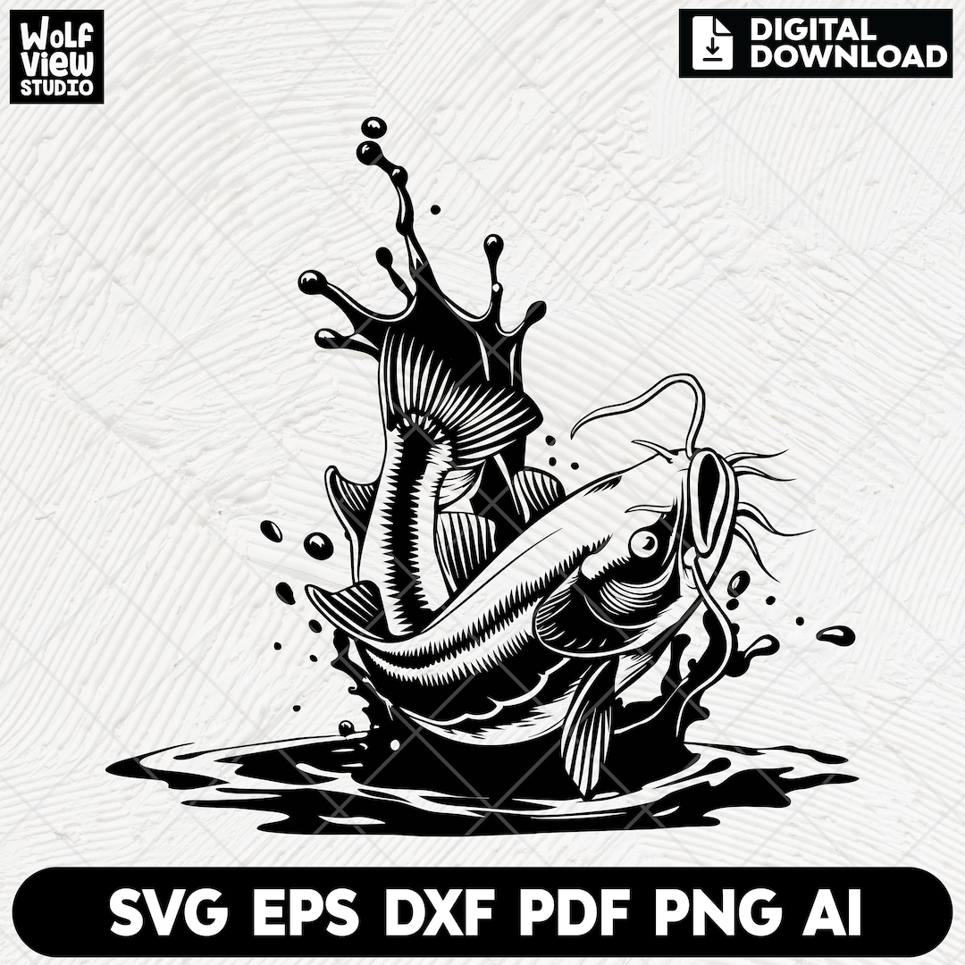 Catfish Svg, Catfish Clipart, Catfish Png, Catfish Fishing Svg, Fishing ...