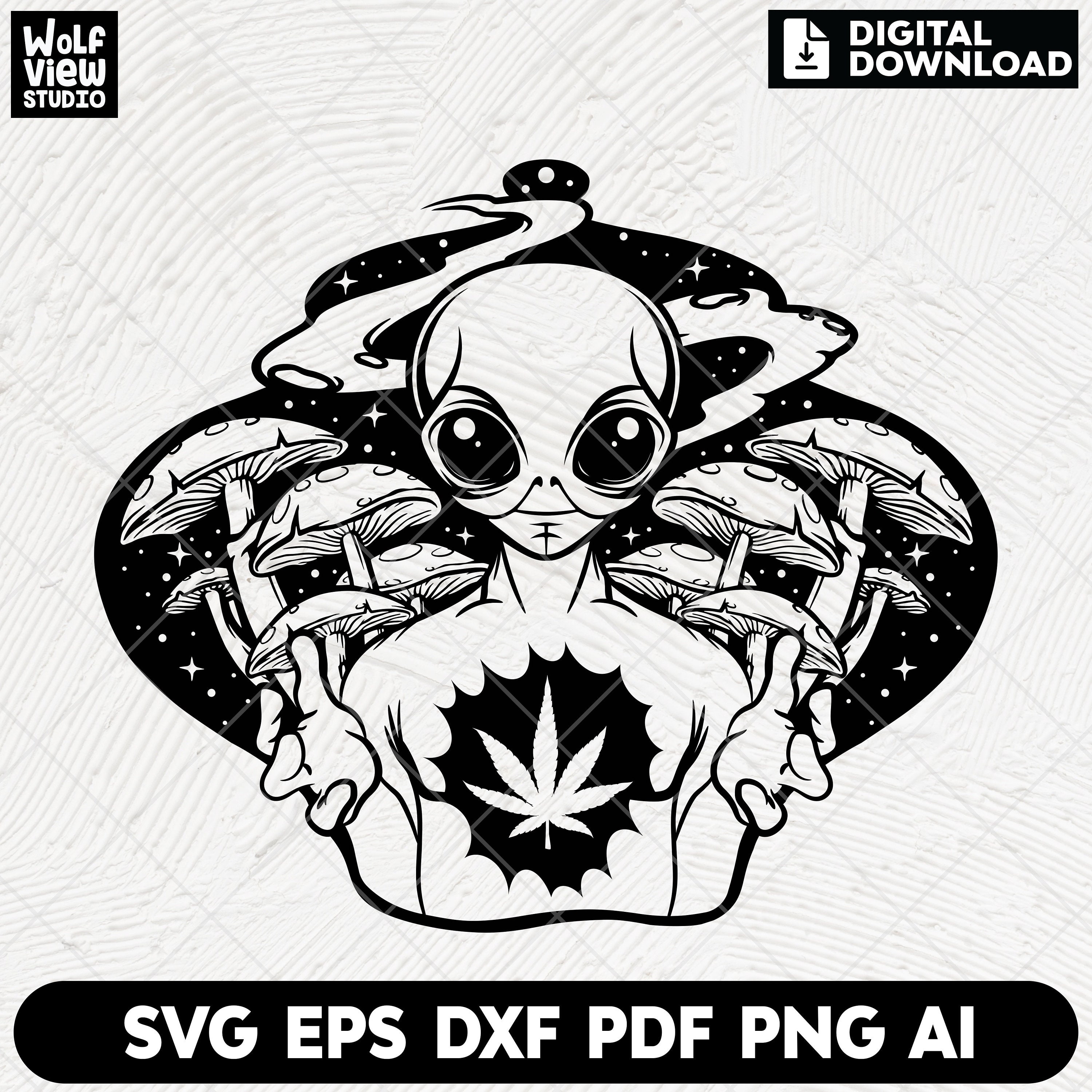 Alien Mushroom Svg, Alien Weed Svg, Space Weed Svg, Marijuana Png ...