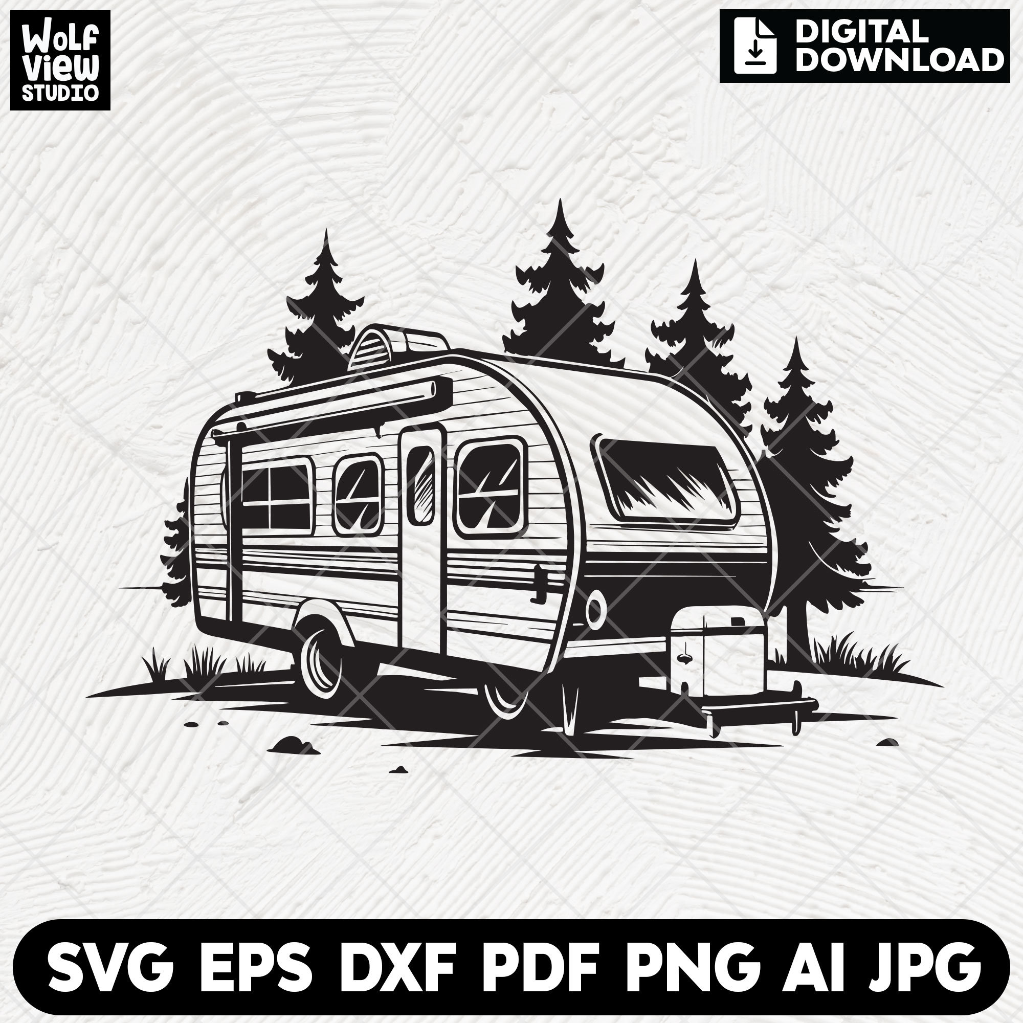 Camper Caravan Svg, Caravan Svg, Camper Svg, Camp Nature Outdoor Travel ...