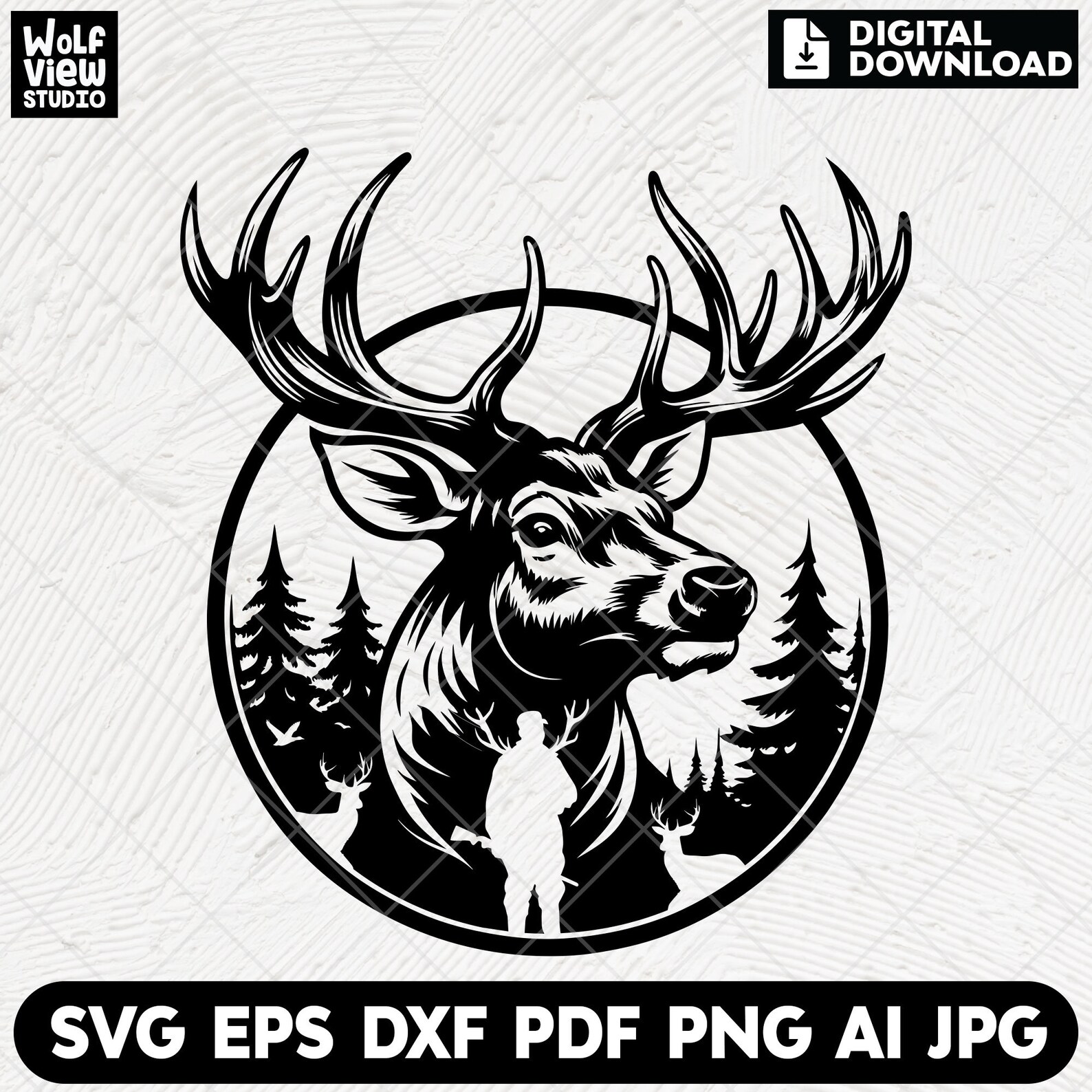 Deer Hunter Svg, Reindeer Svg, Hunting Season Svg, Hunter Svg, Deer ...