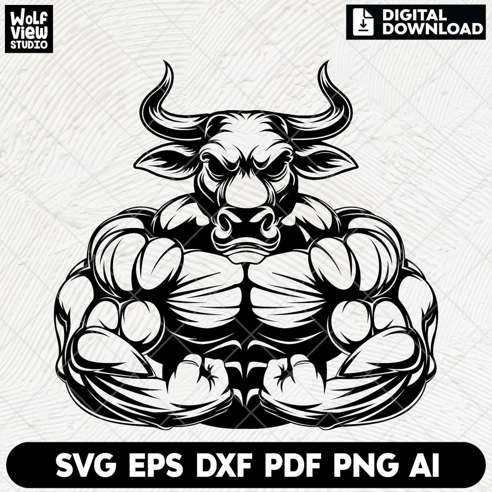 Bull Body Builder Svg, Bodybuilding Svg, Gym Svg, Bull Svg, Muscular ...