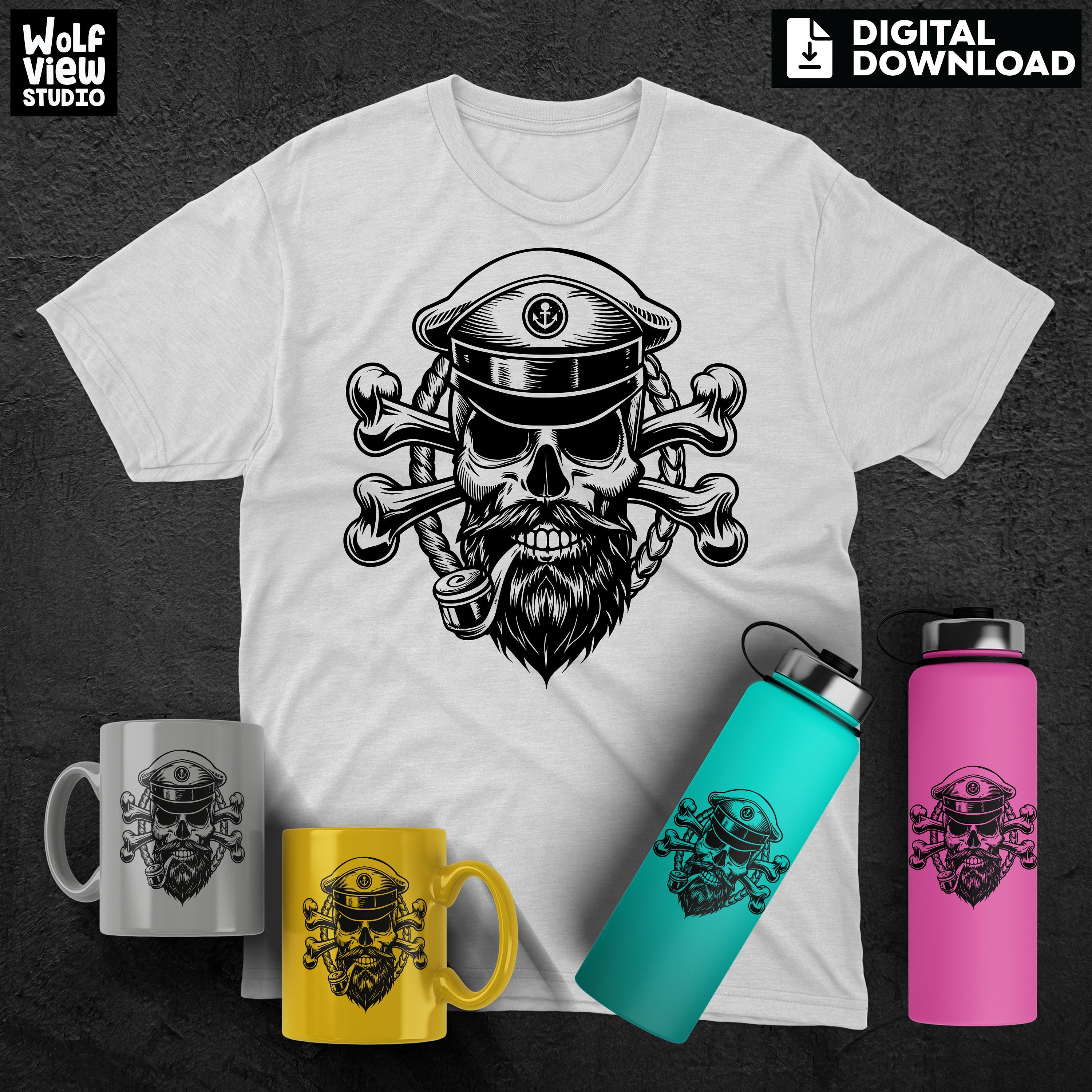 Skull Boat Captain SVG: Sailing Yacht Design (digital Download) - Etsy