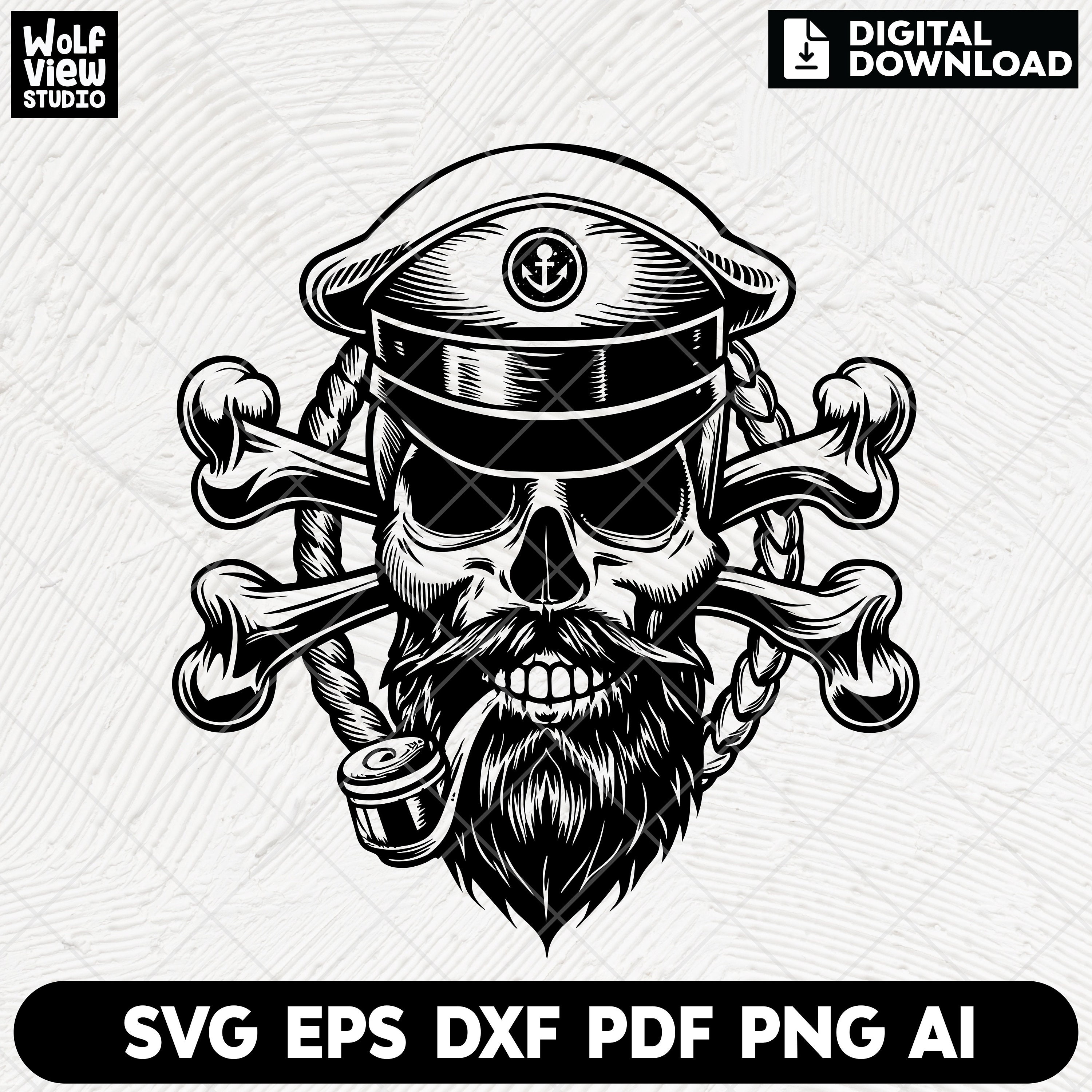 Skull Boat Captain Svg, Sailing Svg, Yacht Cruise Ship, Captain Svg ...