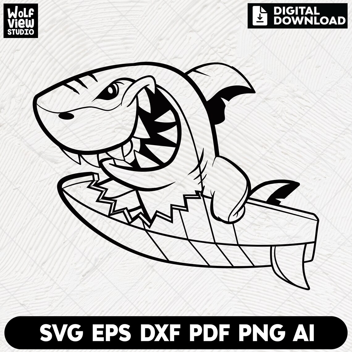 Shark Biting Surfboard Svg, Surfing Svg, Shark Mascot Svg, Shark Logo ...